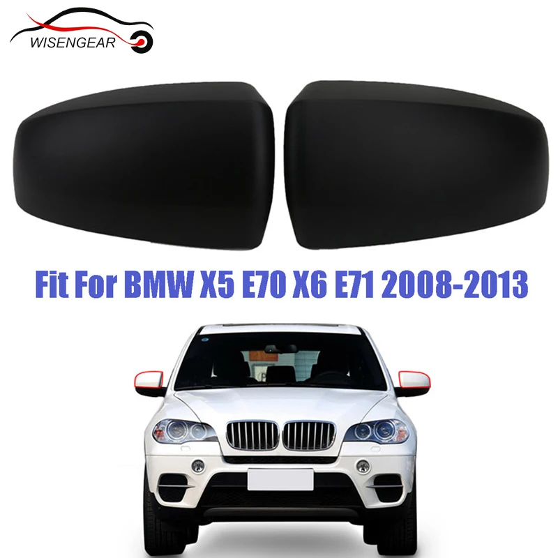 WISENGEAR Car Side Front Door Rearview Mirror Cover Mattle Black Frame ...