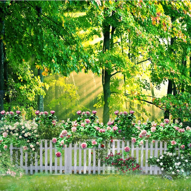 White Picket Fence 5x7ft Photography Background Backdrop