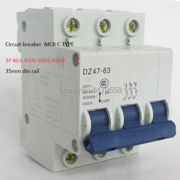3P 40A 230/400v 50HZ/60HZ 미니 회로 차단기 MCB C45 C 유형|breaker circuit|mcb ...