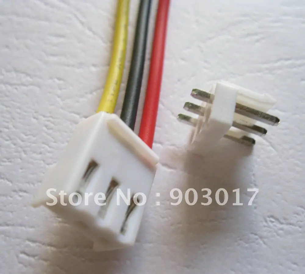 100 Pcs VH3.96 3.96mm 3 pin Female 22AWG Wire with Male Pin Connector ...