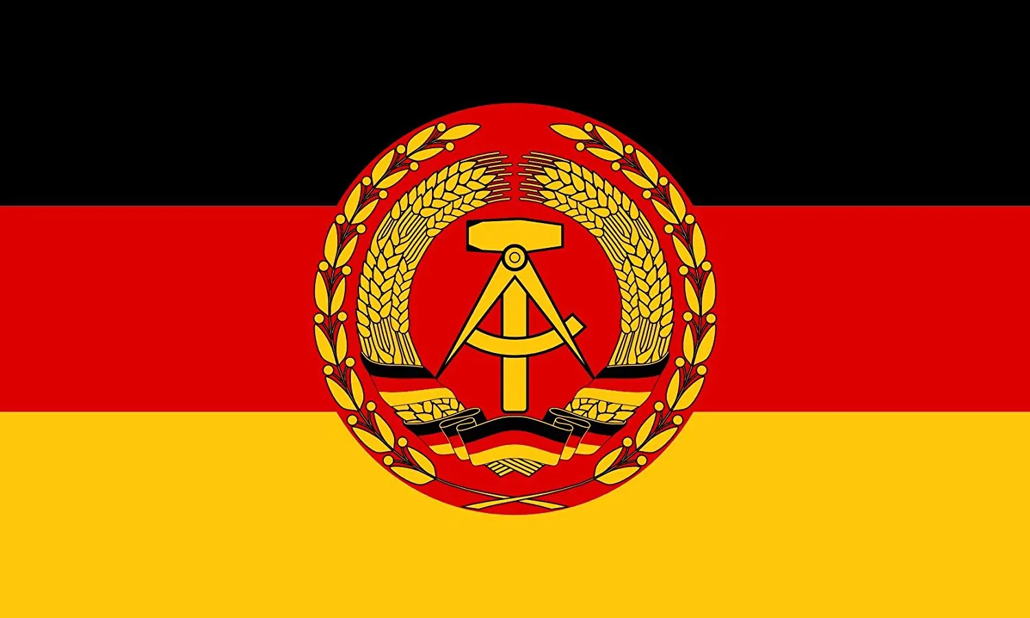 MOFAN 3x5 Foot East Germany Flag Canvas Header and Double Stitched Army ...