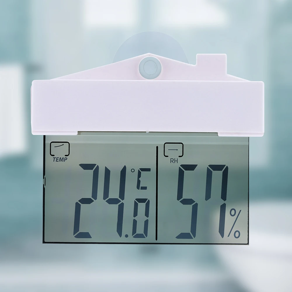 Digital Window Thermometer Hydrometer Indoor Outdoor Weather Station ...