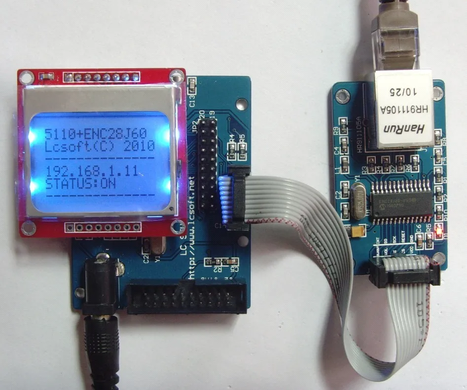 LPC2103 Development Board + ENC28J60 Net Module + LCD5110 LCD Web Kit|Integrated Circuits ...