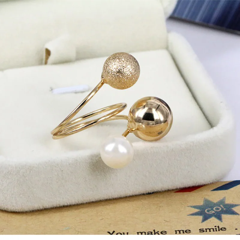 Metal Spherical Multi ring Adjustable Rings For Women Fashion Simple ...