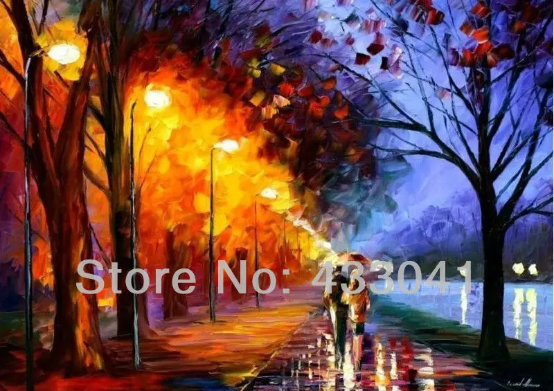 Oil Art & Collectibles Night scenery oil painting night scene artwork ...