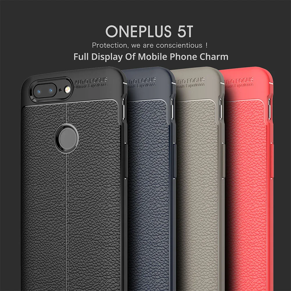 Case For one plus 5t Cover Black 6.01 inch Leather Phone Case For ...