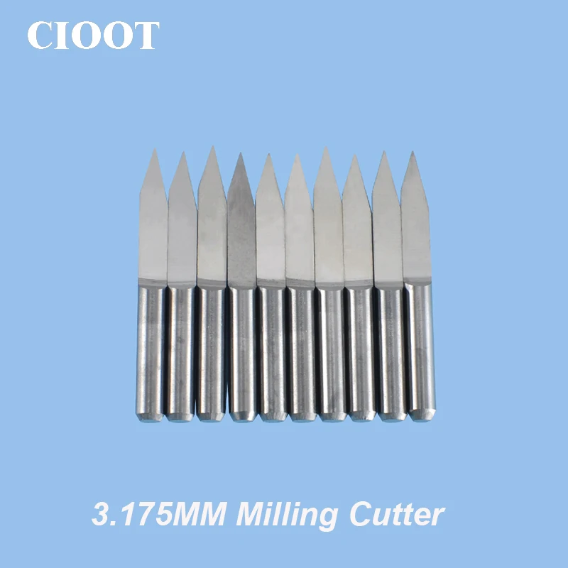 10pcs 3.175mm 30 Degree 15 Degree End Mill CNC Milling Cutter V Shape ...