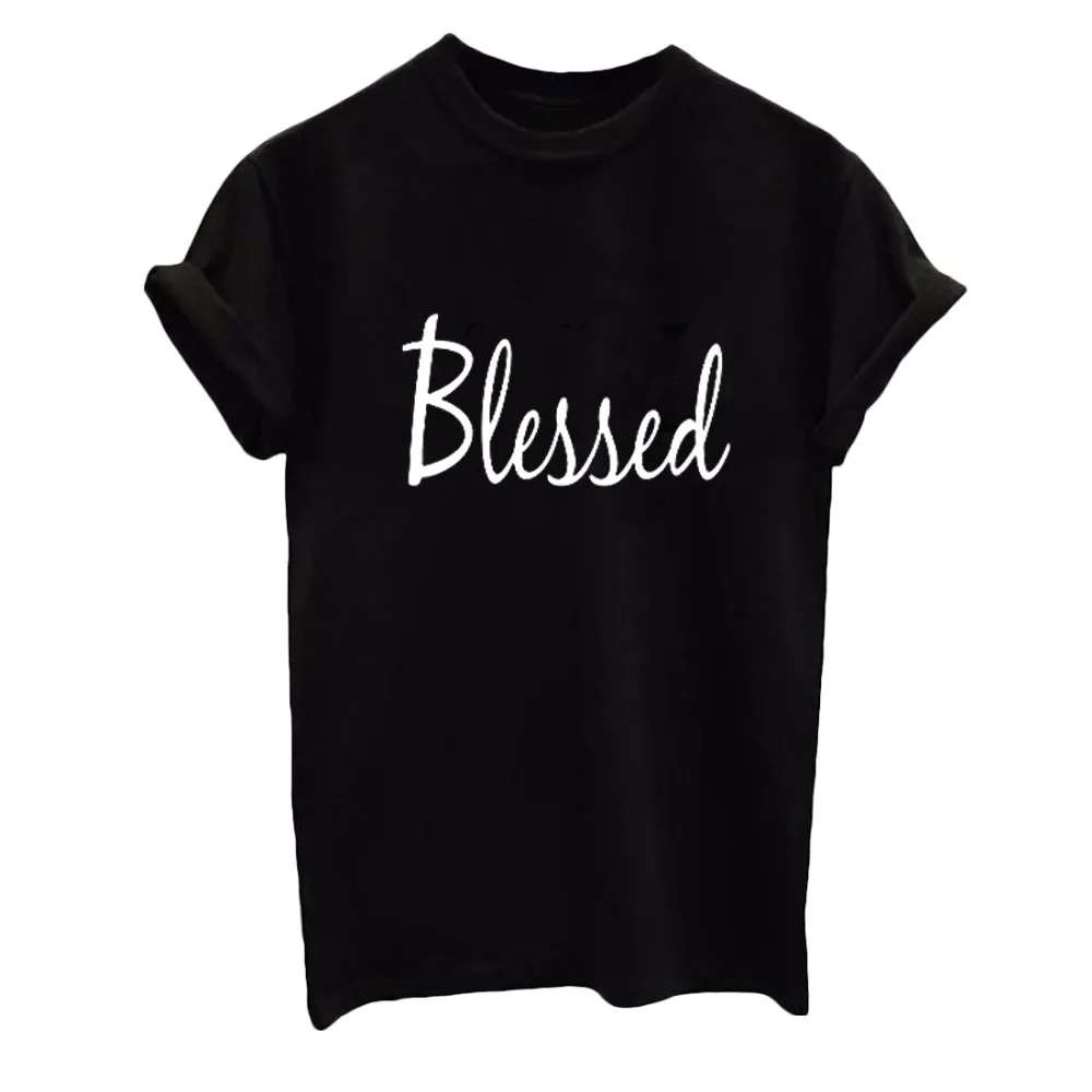 2018 New T Shirt Women Fashion Letter Print Tee Tops Short Sleeve O