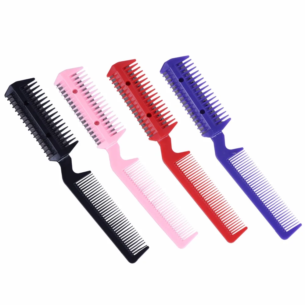 12 PCS/Lot 4 Color Razor Comb Hair Cutter Thinning Shaper Comb 2 Razor ...
