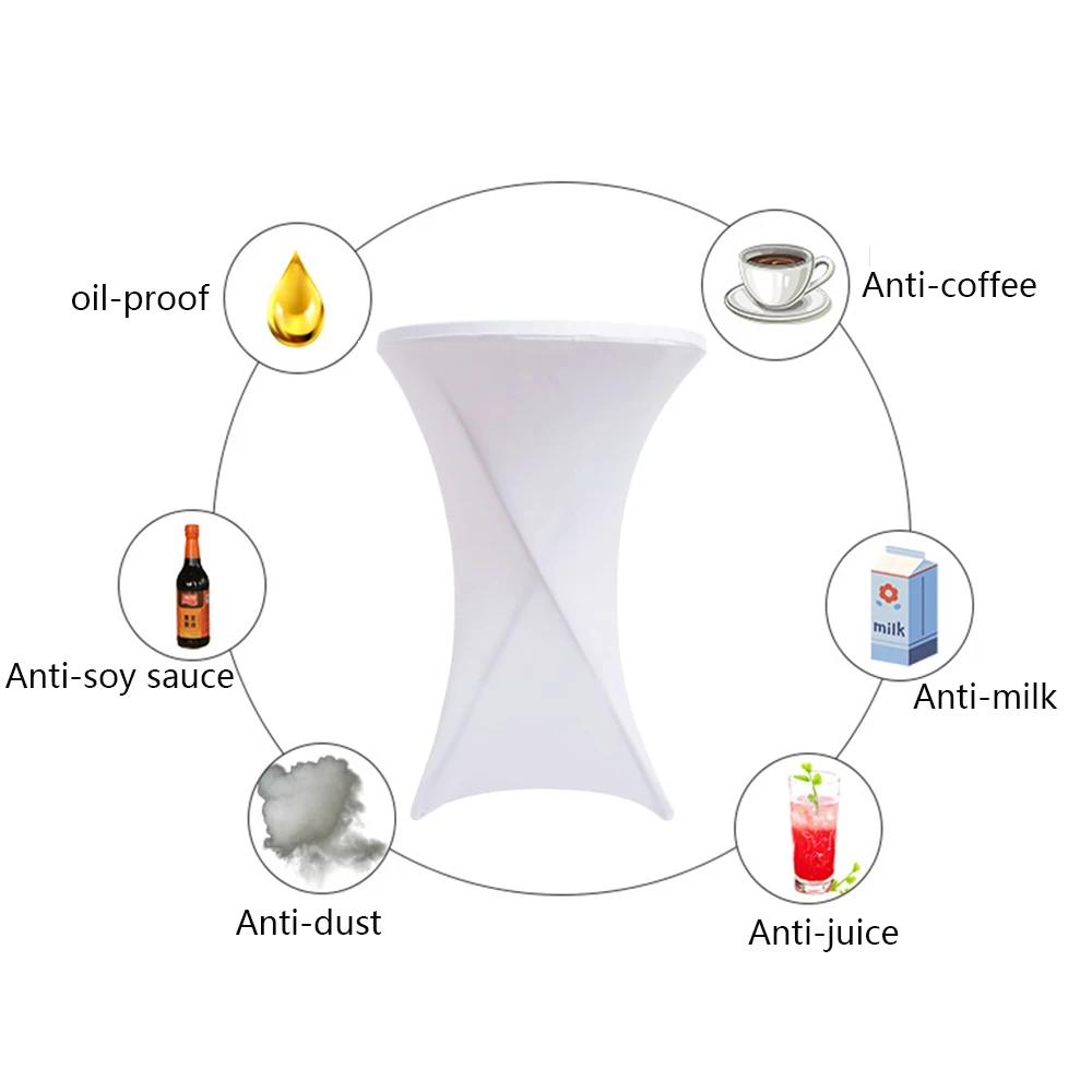 Elastic Cocktail Table Cover Spandex Stretch Anti-dirty Tablecloth For ...