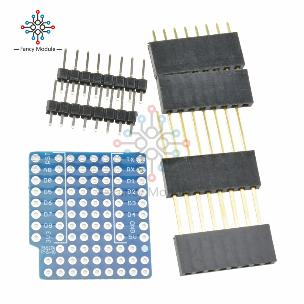 ProtoBoard Shield for WeMos D1 mini double sided perf board Compatible ...