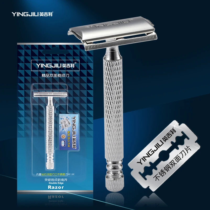YingJiLi Double Edged Blade Razor Two sided Shaver Classic Razor Metal ... YingJiLi Double Edged Blade Razor Two sided Shaver Classic Razor Metal ...