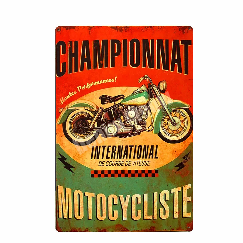 Чемпионат Винтаж Домашний Декор металлические тарелки кафе бар мотоцикл ...