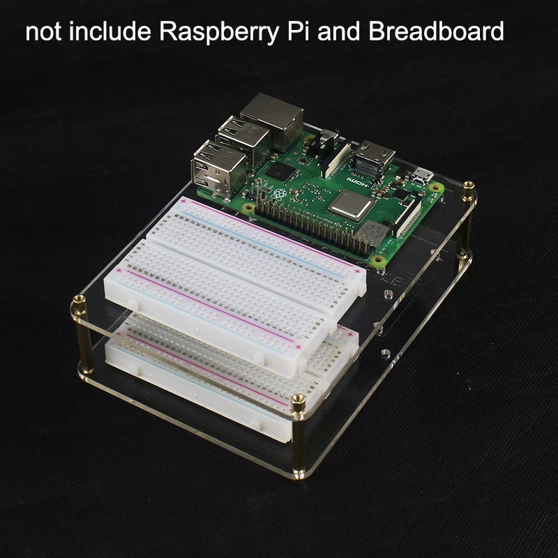 Raspberry Pi Acrylic Base Board Case + Solderless Breadboard + Jumper ...