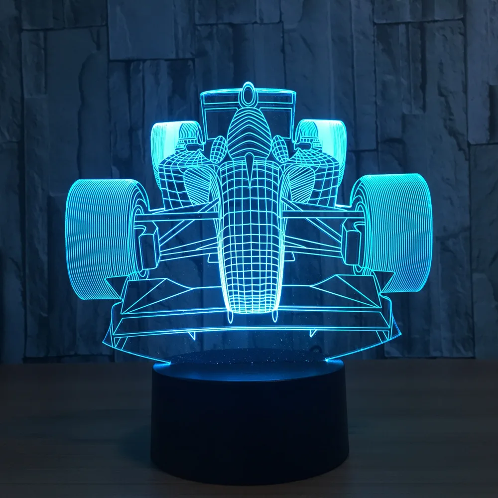 F1 Racing 3d Lamp 7 Color Led Night Lamps For Kids Touch Led Usb Table ...