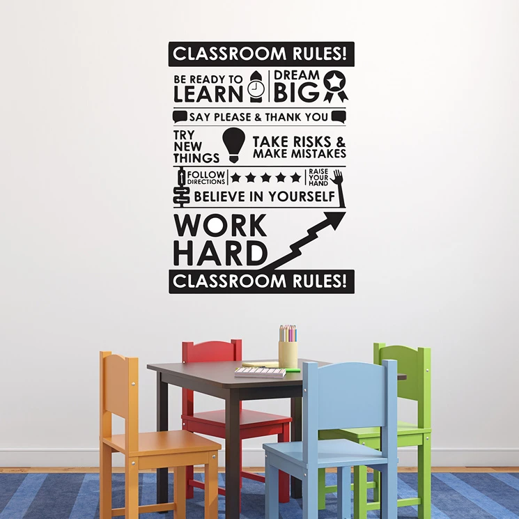Classroom Rules Wall Art Sticker Elementary Or Primary School ...