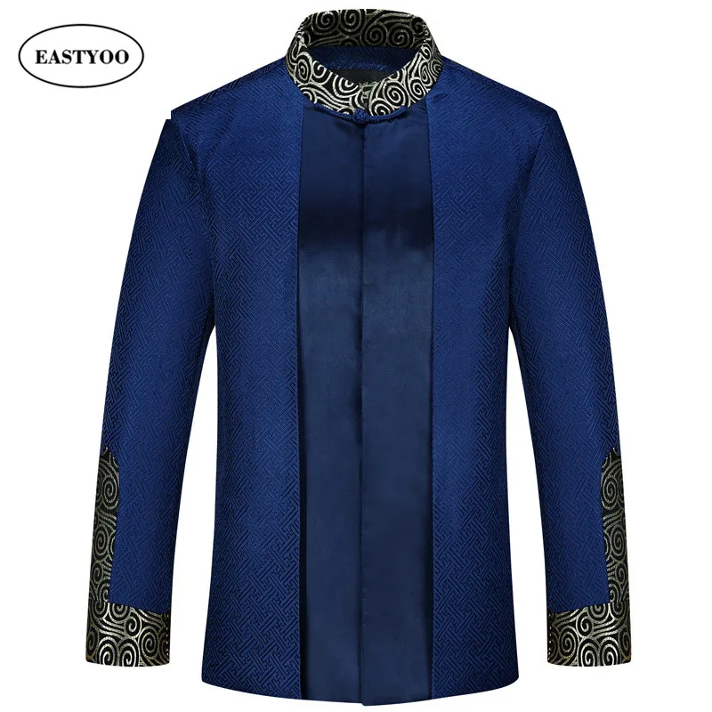 Wedding Jackets Men Silk Jacket Mandarin Collar Chinese Style Tang Tops ...