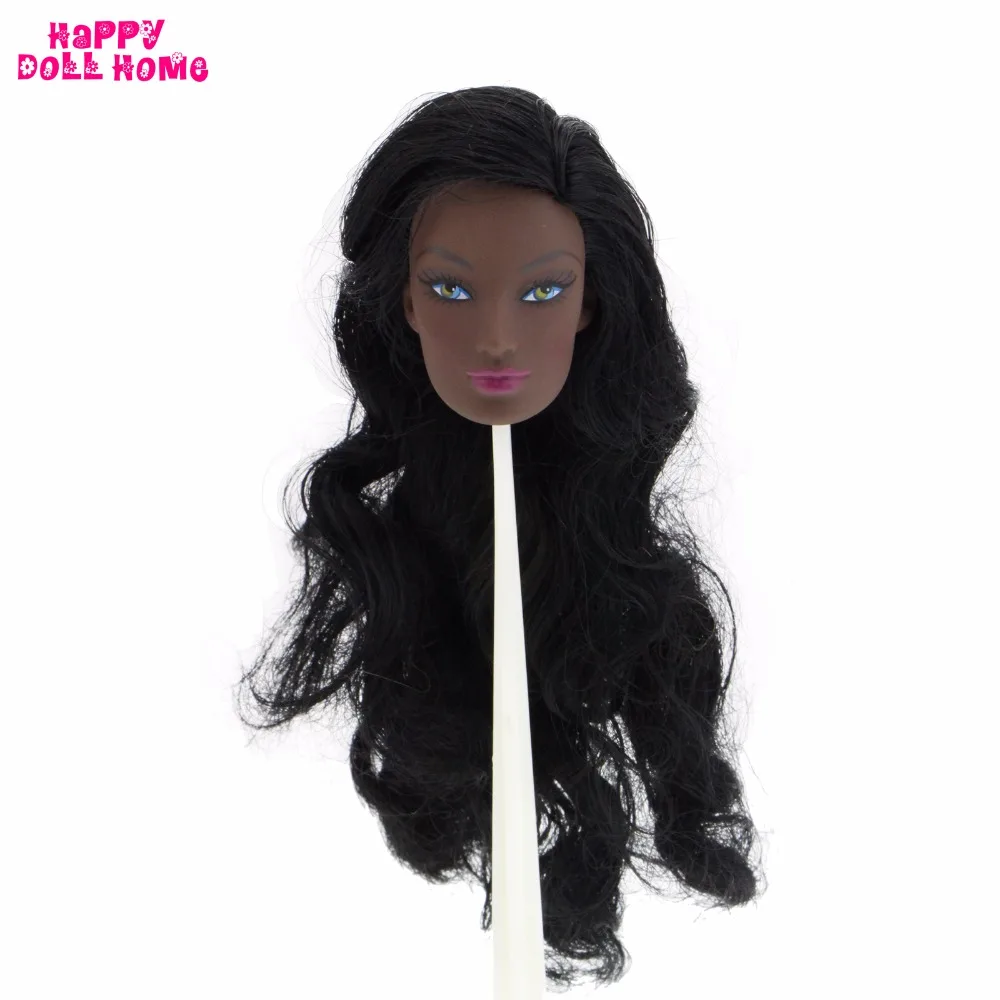 Limited Edition Collection Doll Head High Quality Long Black Curly Hair ...