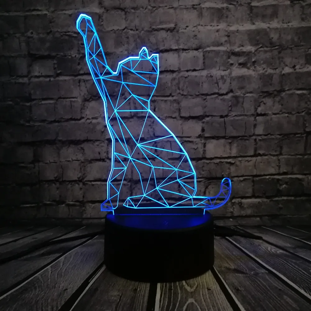 HOT Sale 3D Kawaii Animal Black Cat LED USB Lamp Active Mood Atmosphere ...
