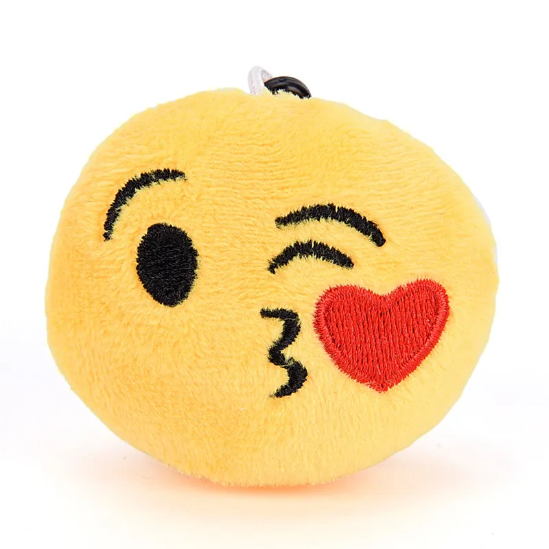 Cute Kawaii Emoji Keychain Plush Keyring Emoticon Key Ring Plush Face ...