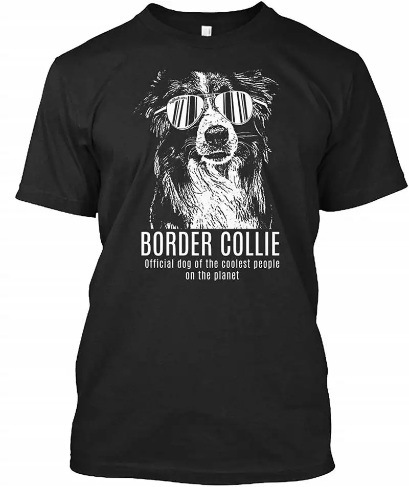 Summer Cotton T Shirt Fashion Border Collie Official Dog Short O Neck ...