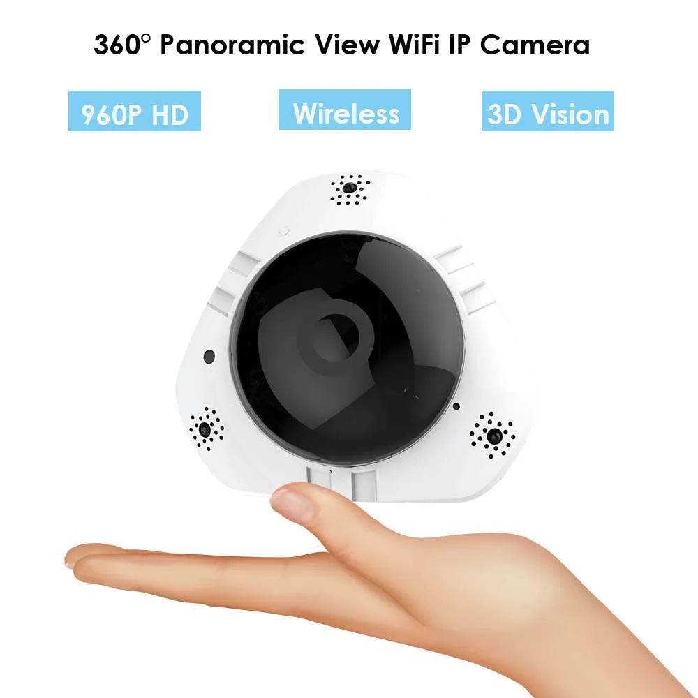 Panoramic camera 960P WiFi Wireless Camera 360 Degree Mini Camera 1.3MP Fisheye 64G TF Card Slot ...