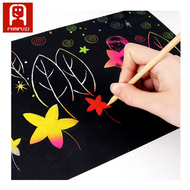 10pcs /set 28*21cm Magic Color Scratch Art Paper Coloring Cards ...