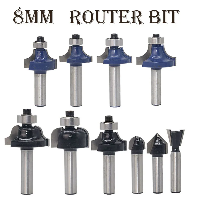 Woodworking 8MM shank Carving Wood Milling Cutter Round Over Engraving ...