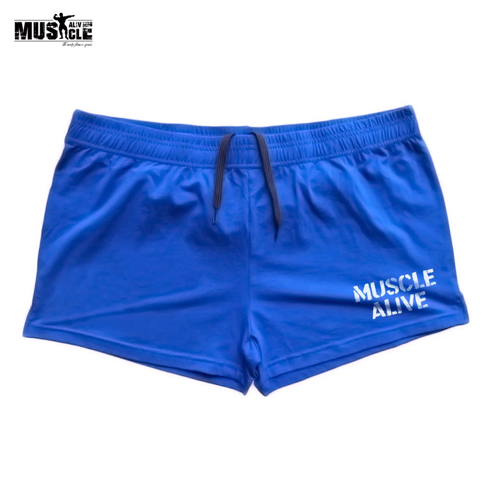 MUSCLE ALIVE MEN BODYBUILDING SHORTS TRAINING EXERCISE GYM CLOTHING ...