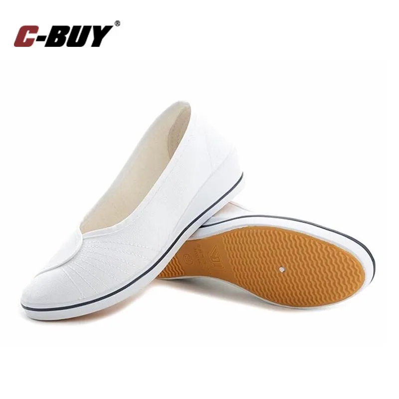 Canvas Shoes Brand Women Casual White Shoes Flats Soled Bendable Canvas ...