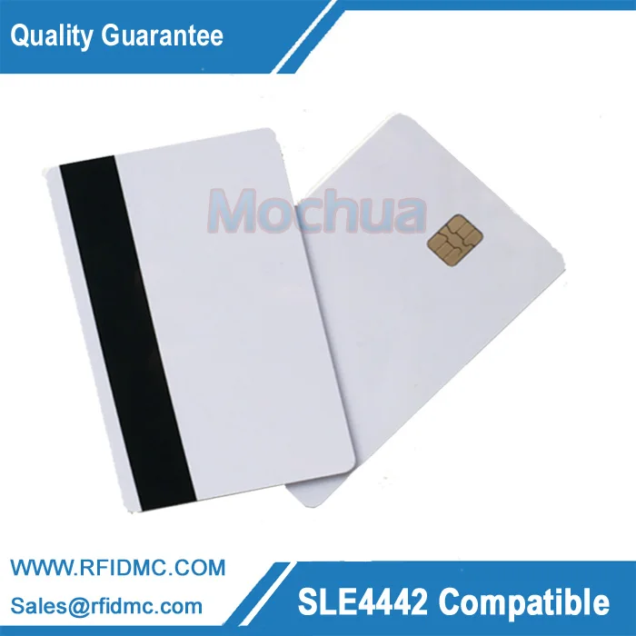 Contato sle 4442 chip com hico mag stripe iso7816 pvc smart ic cartão ...