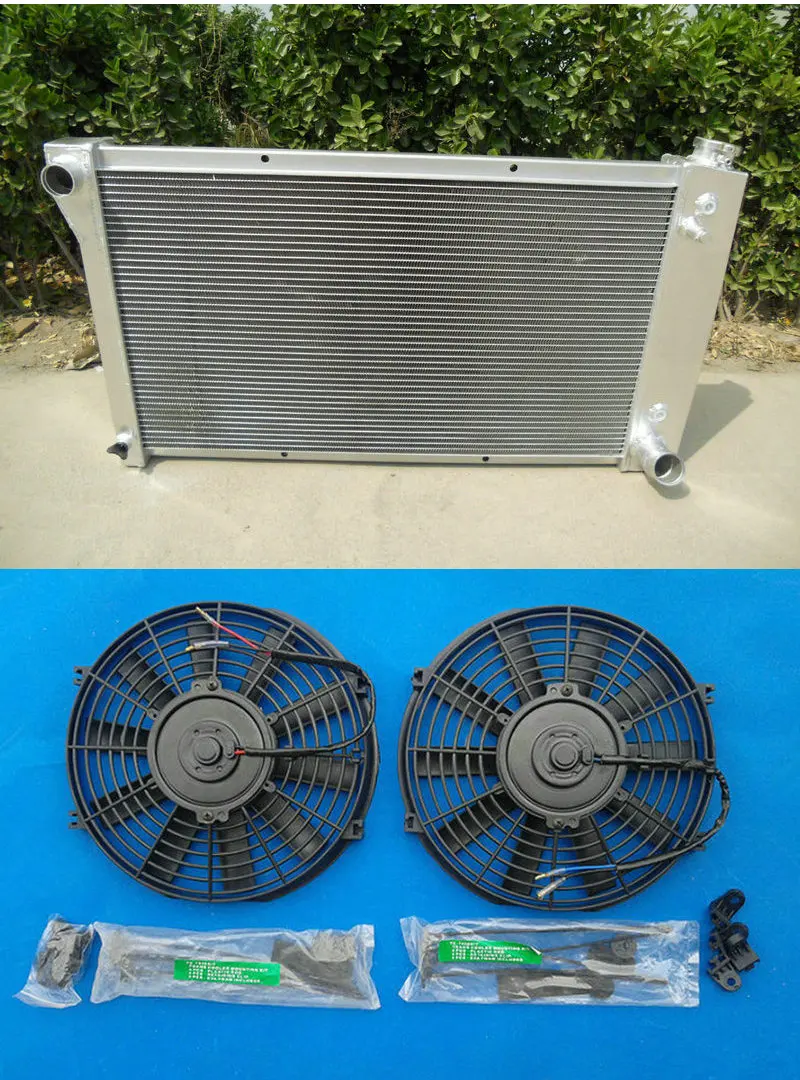 All Aluminum Radiator + Fans For Chevy Pickup Truck 3 Rows 1967 1972 67 ...