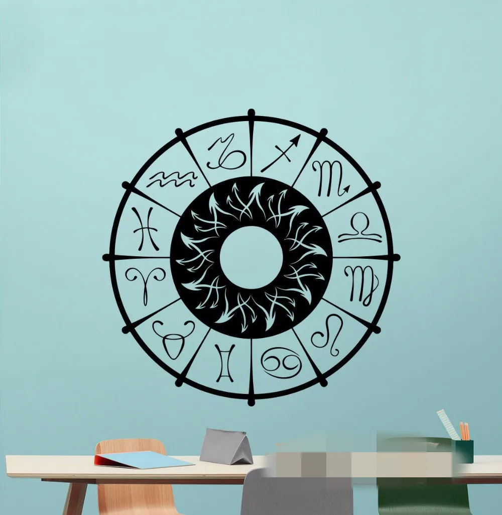 Free Shipping Zodiac Signs Wall Sticker Horoscope Sky Stars Vinyl Decal ...