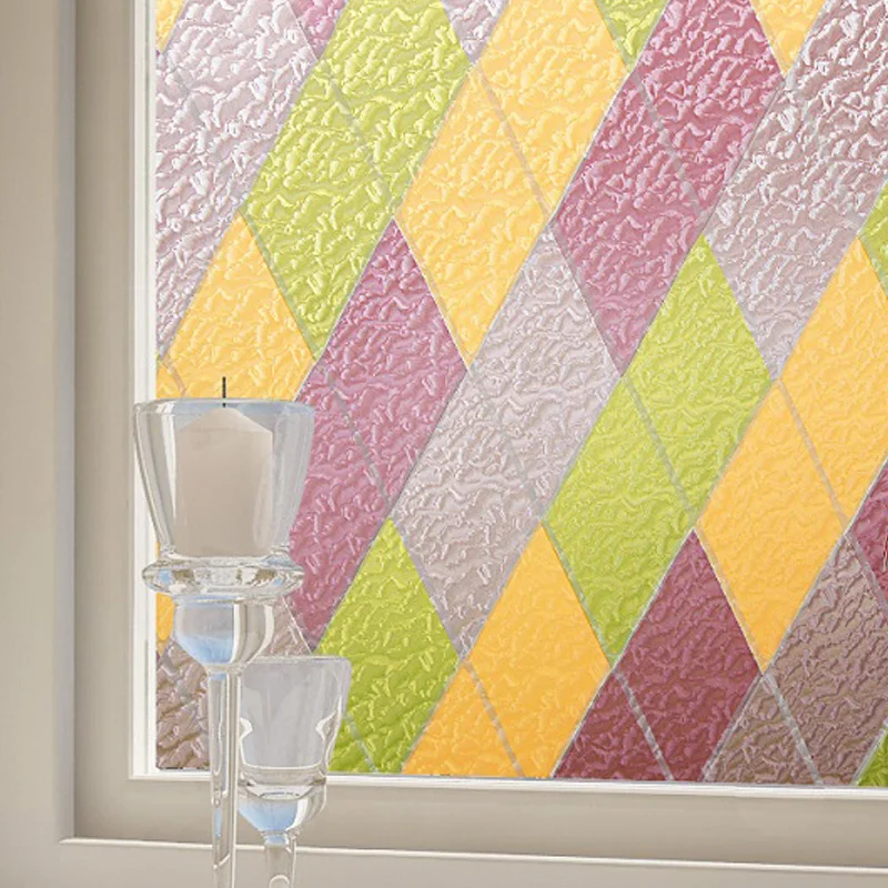 Multi Size Film House Glass Window Privacy Film Textured/Stained Effect ...
