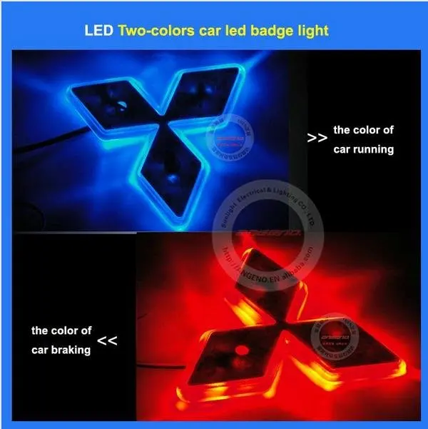Angeno two Color changing LED car logo light for Mitsubishi Lancer 10 ...