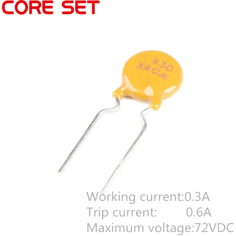 10pcs 72v 0.3a 300ma Pptc Resettable Fuse Rxef030 Xf030 Pitch 5mm ...