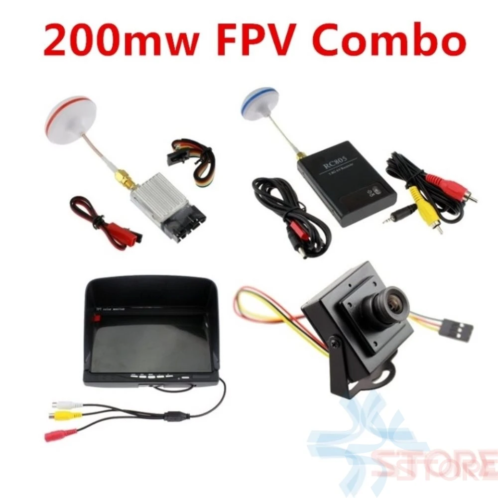 FPV-Kit-COMBO-5-8Ghz-200mw-Video-Audio-Transmitter-Receiver-FPV-Monitor ...