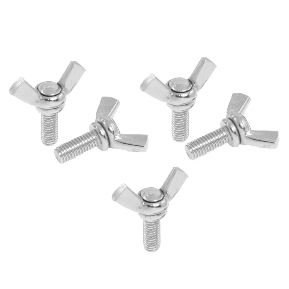 5 Pcs 5mm x 12mm Thread Stainless Steel Wing Screw Bolts B|wing screw ...