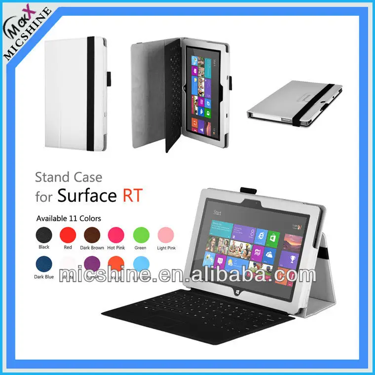 Gligle Stand leather case for Microsoft Surface 2, Surface RT tablet leather case 10.6" free ...