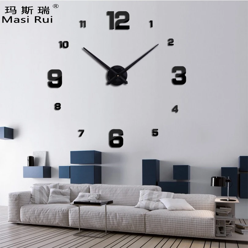 2021 New Arrival 3d Real Big Wall Clock Modern Design Rushed Quartz ...