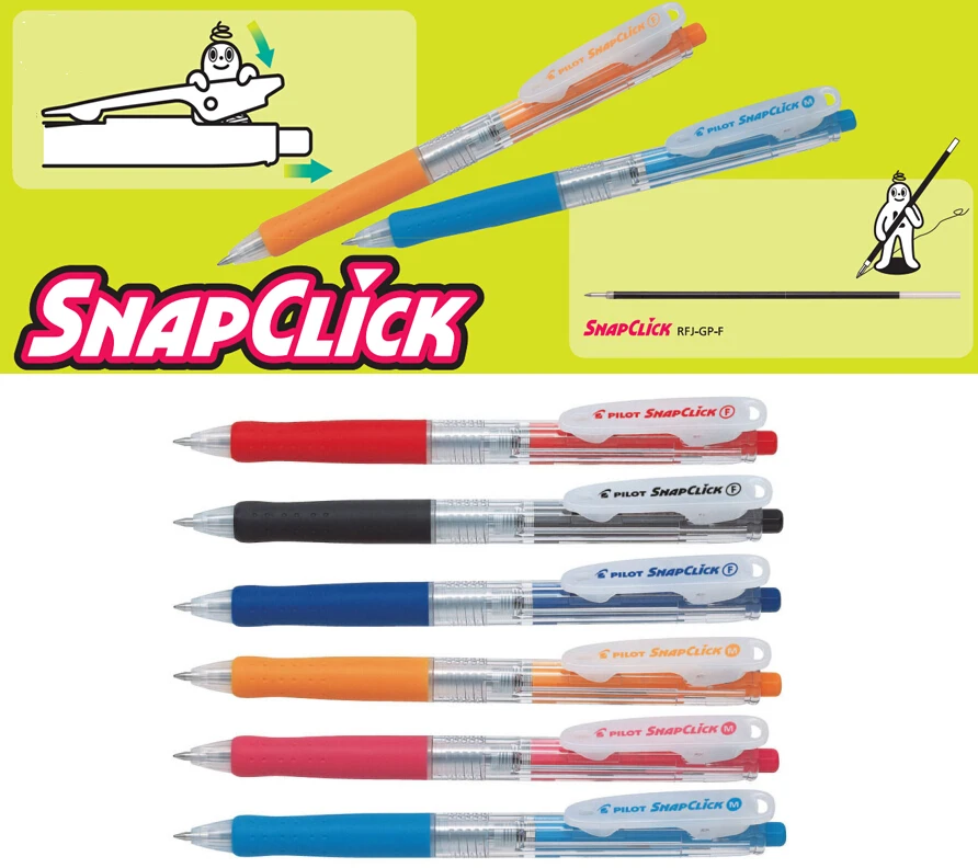 Ball-Point-Pen-0-7MM-JAPAN-PILOT-SnapClick-BPSC-10R-F-office-and-school ...