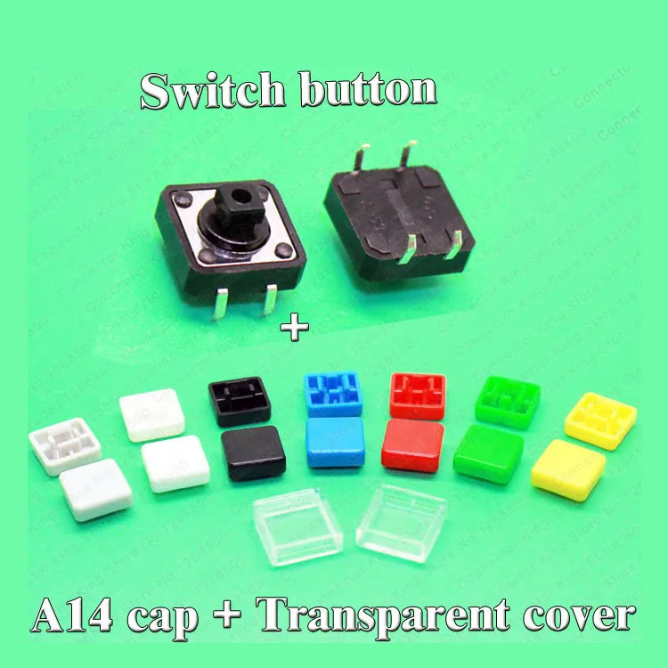 Sample 100 sets A14 Tactile Push Button Switch Cap with transparent ...