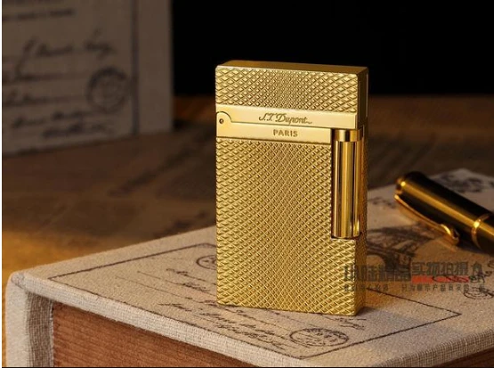 St Dupont France Heavy Fancy Textured Gold Plated Butane Lighter ...