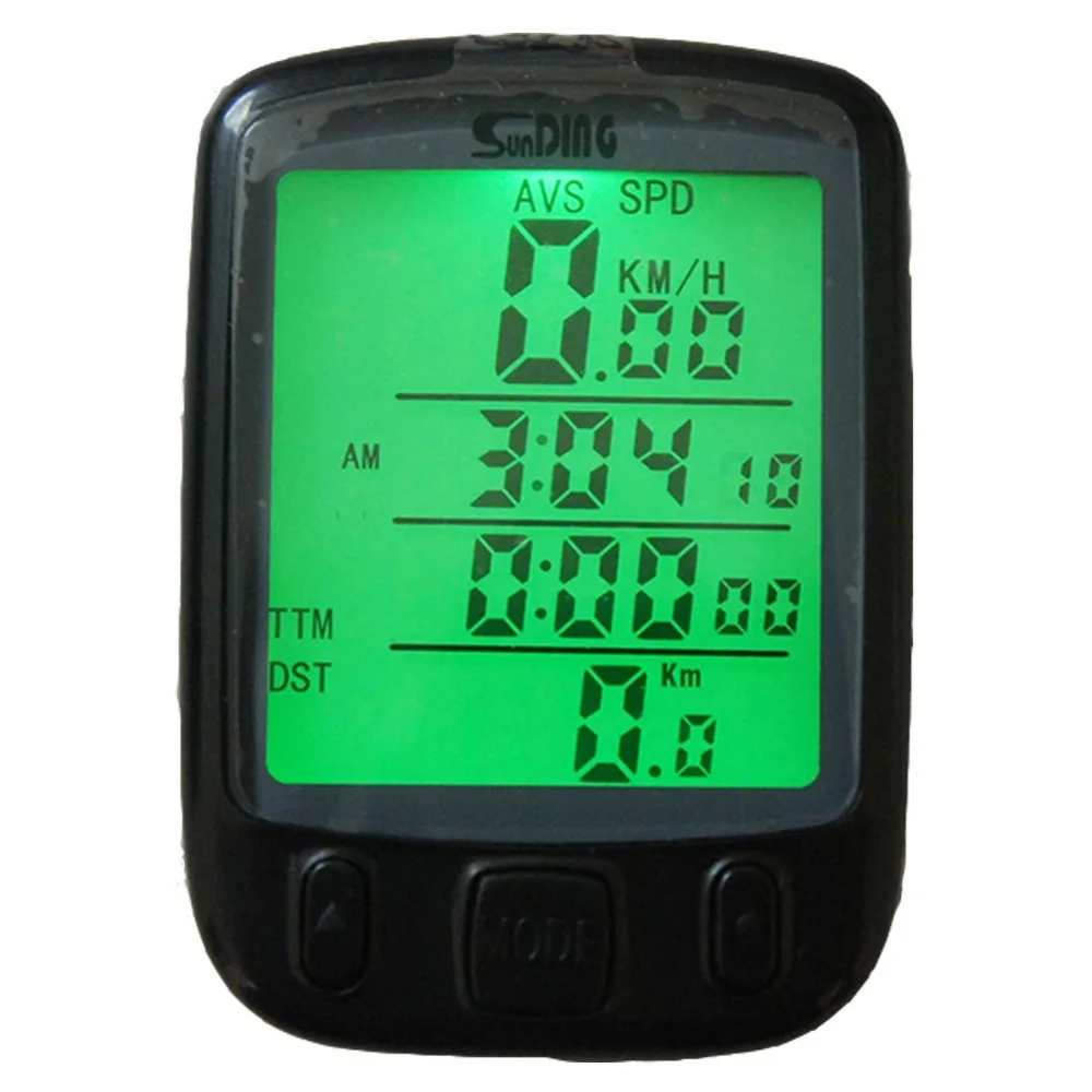 SunDing Bicycle Computer Backlight Lcd Display Bike Speedometer with ...