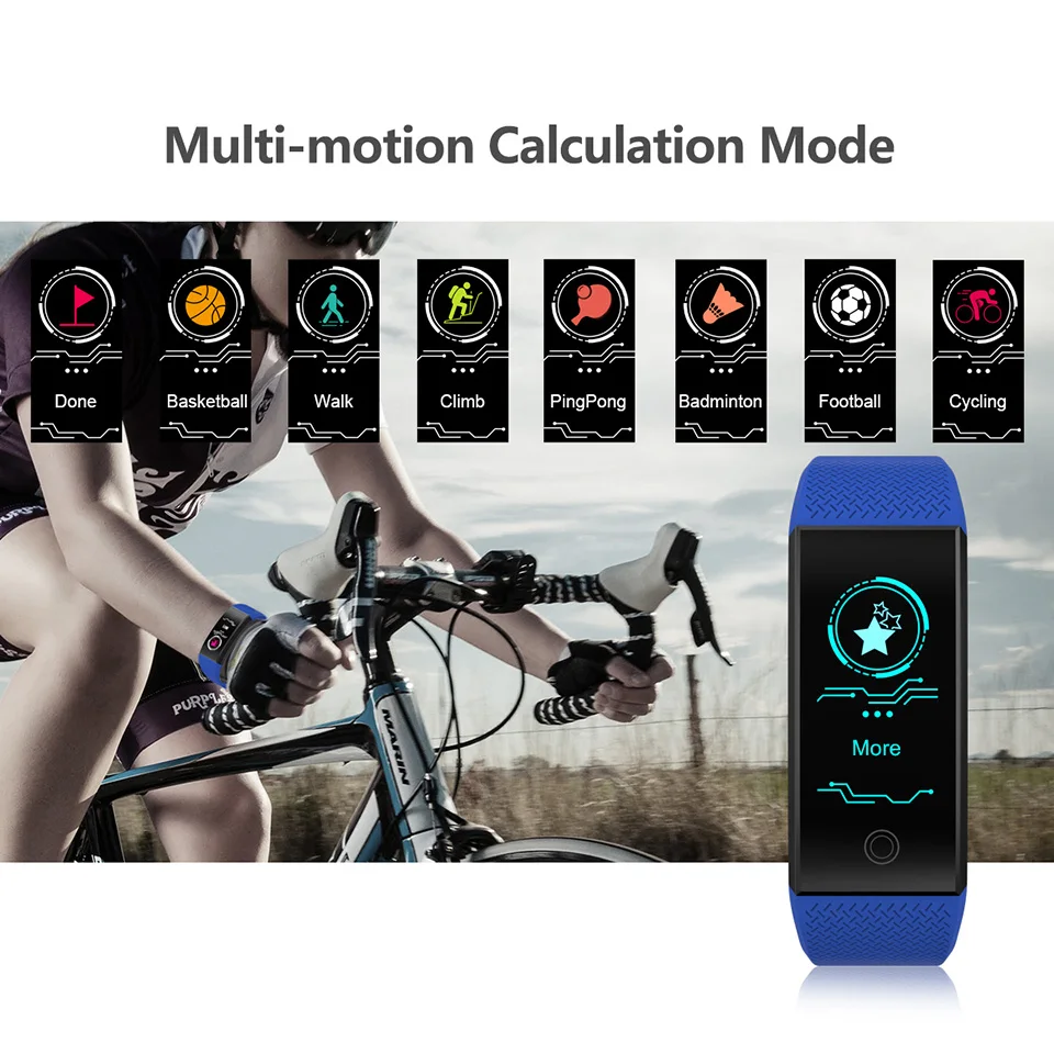 TimeOwner Smart Bracelet Waterproof Heart Rate Monitor Smart Band Sport ...