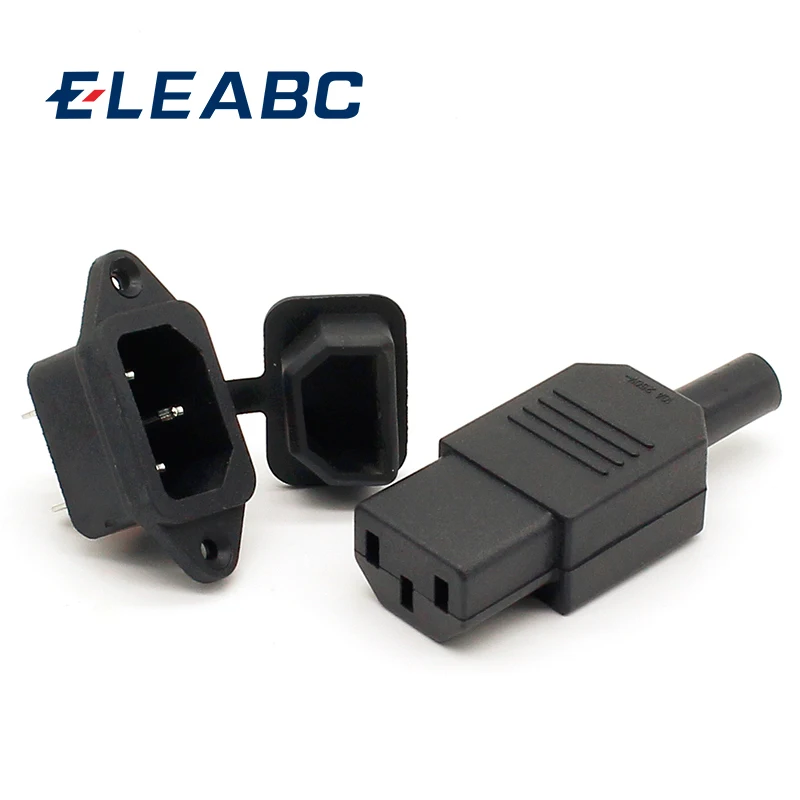 New Wholesale Price Black IEC 320 C13 Female Plug+C14 Male Plug Rewirable Power Connector 3pin ...