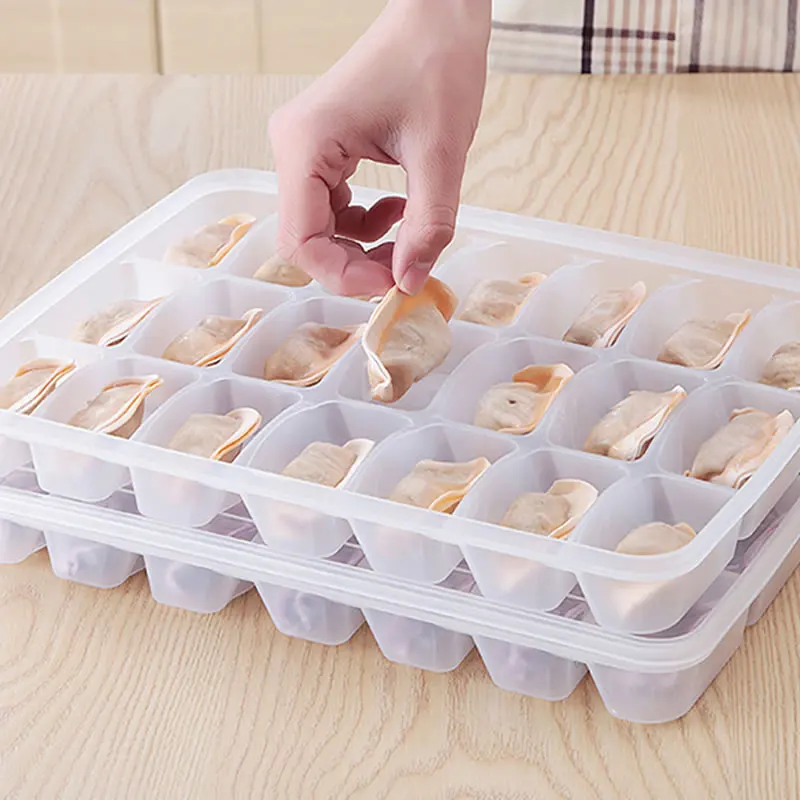 Butihome 21 Cells Dumpling Storage Box Fridge Storage Box Frozen ...
