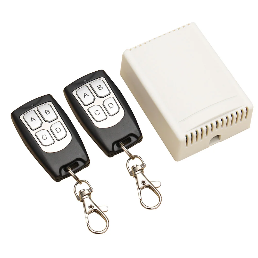 DC 12V 4 Channel 200M Wireless RF Remote Control Switch 2 Transmitter ...