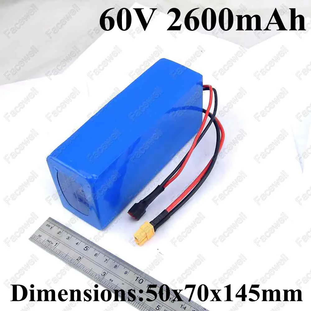 Brand 60v 2.6Ah 2600mah battery 18650 battery 60v cell BMS xt60 t plug ...