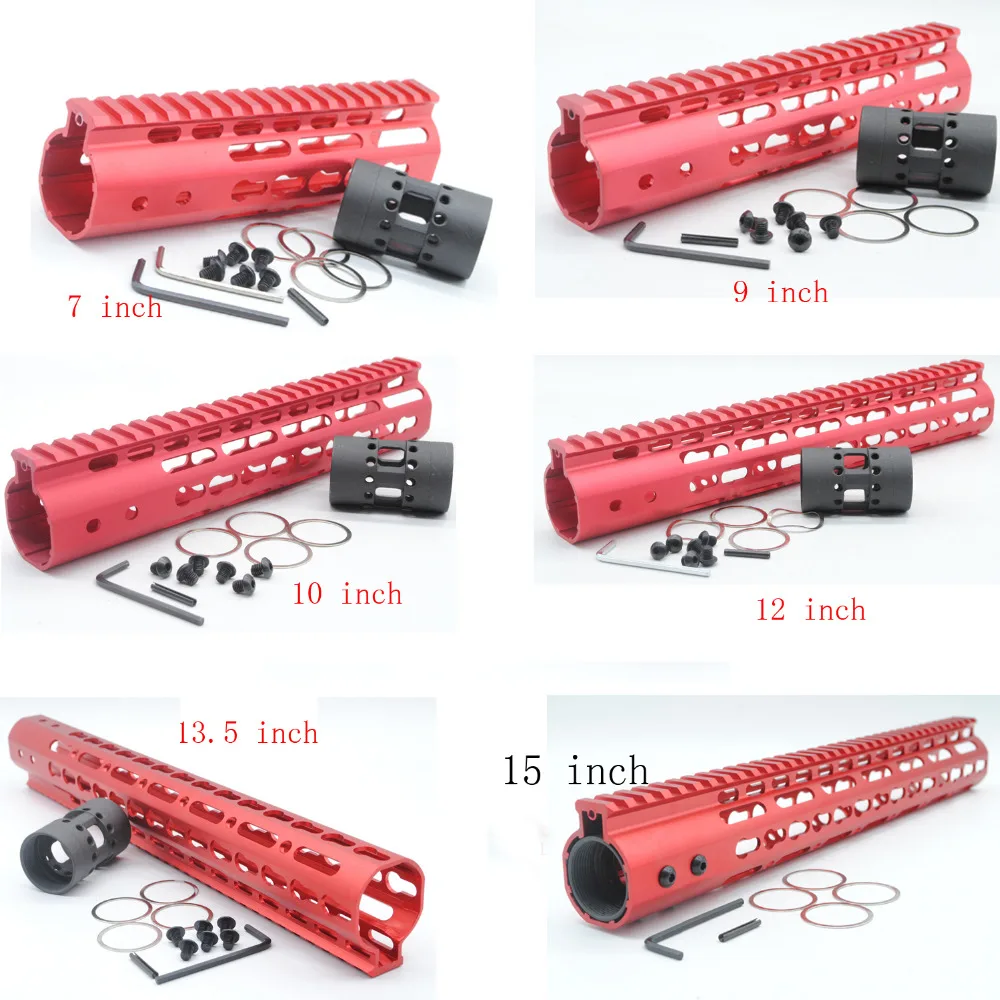 TriRock 7'' 9'' 10'' 12'' 13.5'' 15'' Length Red Free Float Rail Mount ...